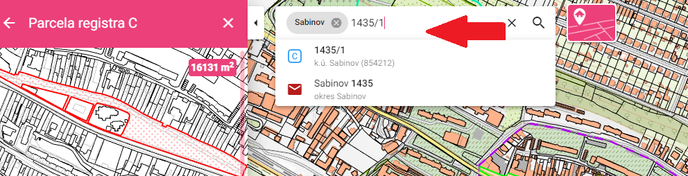 Katastrálna mapa :: JUDr. Tomáš Čiževský, notár, Sabinov